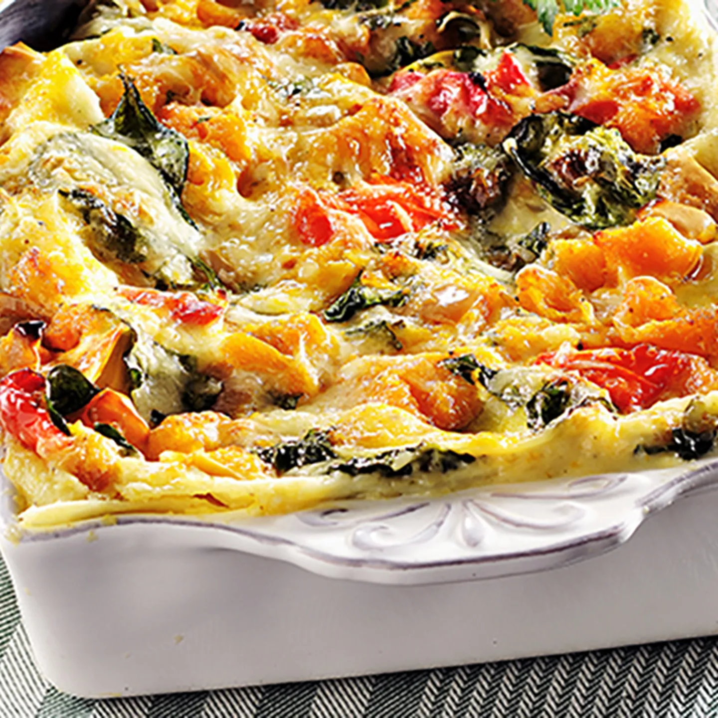 Kurpitsa-pinaattilasagne - Fazer.fi