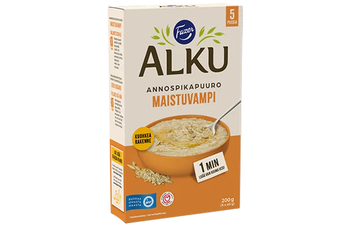 Fazer Alku Maistuvampi annospikapuuro 200 g (5 x 40 g) - Fazer.fi