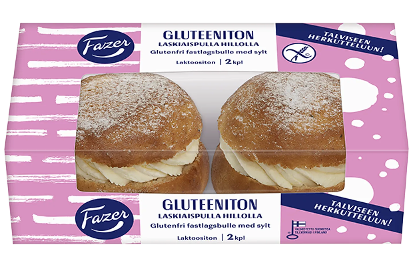 Fazer Gluteeniton Laskiaispulla 2kpl 200g - Fazer.fi