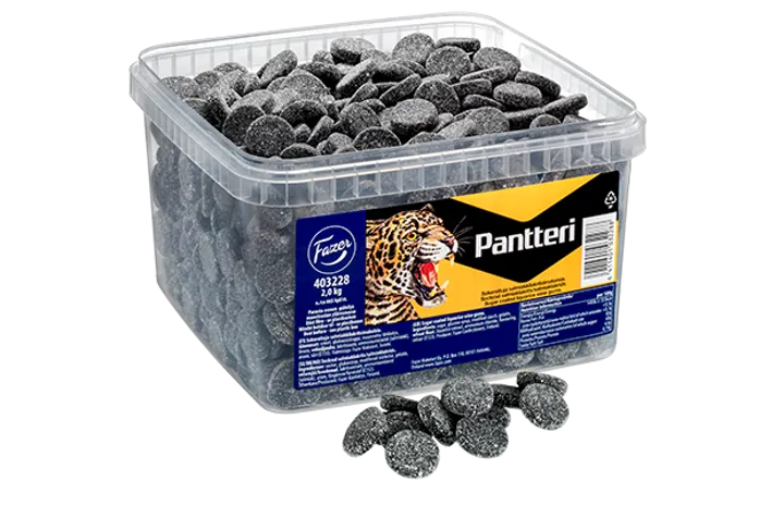 Pantteri salmiakki irtokarkki 2kg - Fazer.fi