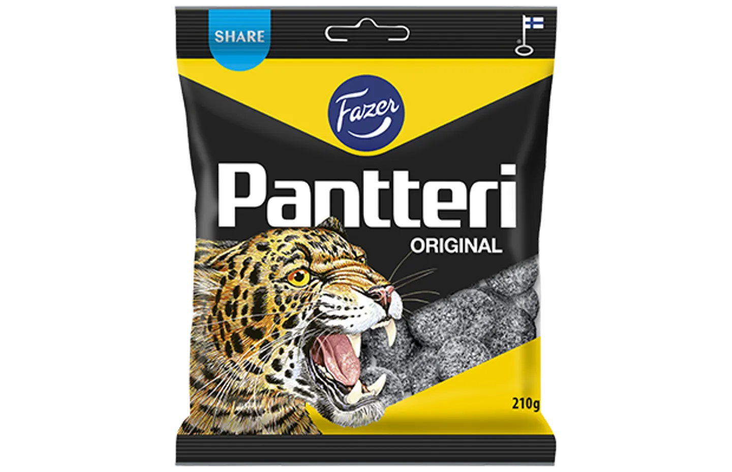 Pantteri salmiakkilakritsi karkkipussi 210 g - Fazer.fi