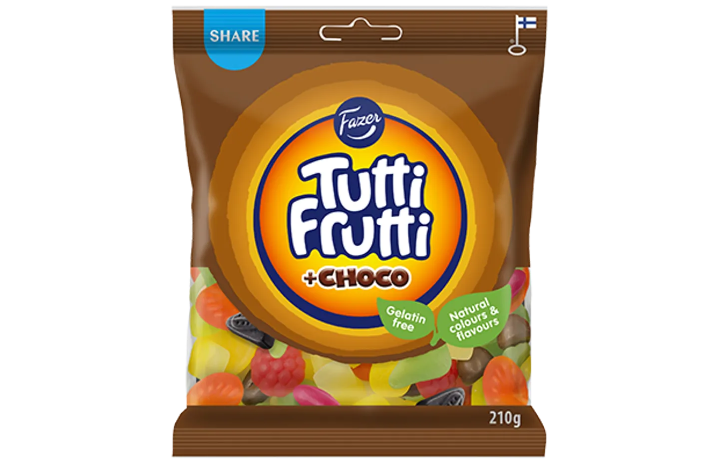 Tutti Frutti Choco karkkipussi 210 g - Fazer.fi
